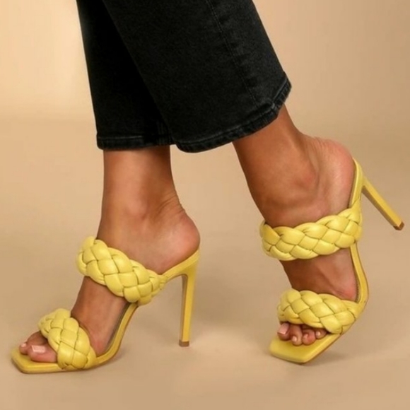 Steve Madden | Shoes | New Steve Madden Kenley Citron Braided High Heel ...
